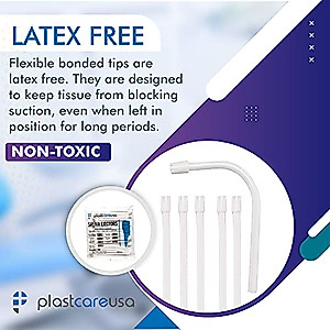 1000 Dental Disposable Saliva Ejectors, White Body White Tip, Evacuation Suction Tips (Case of 1000)