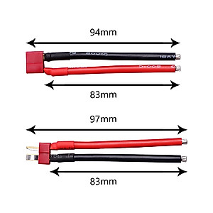 HobbyPark T-Plug Connectors w/Shrink Tubing (10 Pairs) & T Plug Connectors w/Battery Straps (2 Pairs)