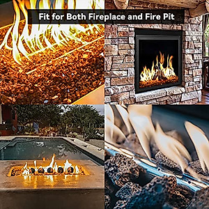 Skyflame 12" x 6" Rectangular Gas Fire Pit and Fireplace H-Burner with 3 Pipes - 304 Stainless Steel - for Indoor & Outdoor Use