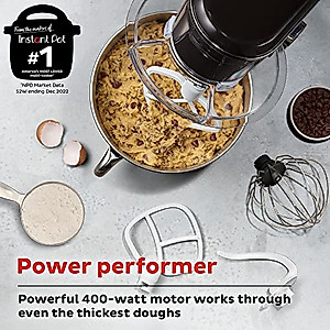 Instant Stand Mixer, 400W 6-Speed Lightweight Electric Mixer, 6.3-Qt Stainless Steel Bowl with Handle, From the Makers of Instant Pot, Includes Whisk, Dough Hook, Mixing Paddle, and Splash Guard