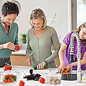 SHUESS 10 Pack Clear Plastic Food Pans, 1/6 Size 4'' Deep Stackable PET Pan with Capacity Indicator, Square Commercial Food Storage Containers for Fruits Vegetables Corns Beans