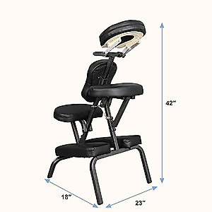 LEMY Portable Massage Chair Adjustable Lightweight Tattoo Chair High Weight Capacity Foldable Spa Chair w/Carrying Bag