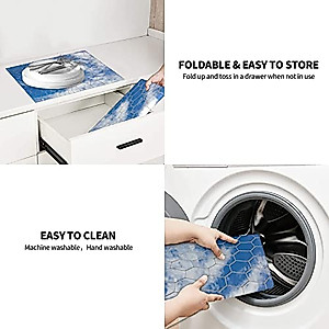 Football Blue-sky Printed Drying Mat For Kitchen Ultra Absorbent Microfiber Dishes Drainer Mats Non-Slip Silicone Quick Dry Pad - 18 X 16inch