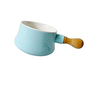 Hemoton Noodle Bowl Coffee Warmers Mini Butter Warmer Bowl with Handle Chocolate Warmer Snack Bowl Ceramics Fondue Pot Porcelain Soup Crock Small Soup Pot Dessert Plate French Pottery Bowl