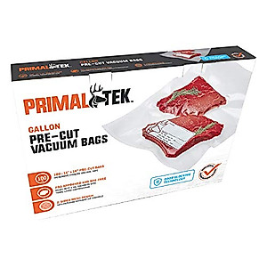 PrimalTek Pre-Cut Vacuum Sealer Bags – BPA-Free Vacuum Seal Bags, Microwave, Freezer and Boil Safe, Compatible with Most Vacuum Seal Machines (11” x 16”)
