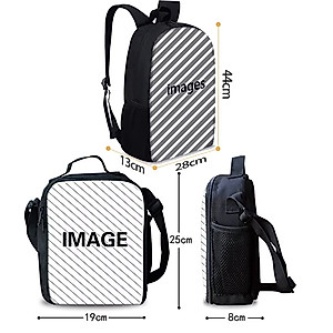 AmzPrint 2pc Pug Backpack With Lunch Box For Elementary Middle School 17 Inch Lightweight Children School Bags For Girls