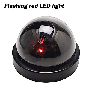 findTop Dummy Camera CCTV Surveillance System with Realistic Simulated LEDs, 2 Pack Fake Hemisphere Security Camera with 5 Pieces Warning Security Alert Sticker Decals