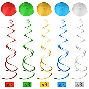 MIAHART 34 Pieces Video Game Party Hanging Swirls Decorations Foil Ceiling Streamers for Video Game Themed Birthday Party Decorations