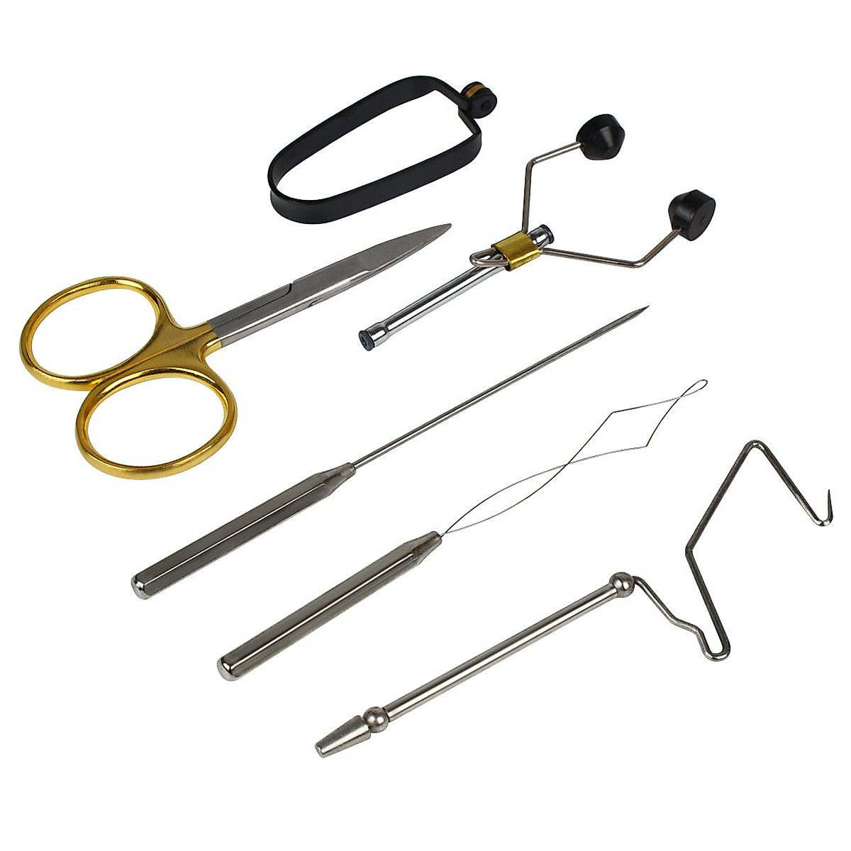 Andux Fly Fishing Gear Fly Fishing Hook Tool Vise Fly Tying Tools Kit with Fly Box Combo FDTZ-01