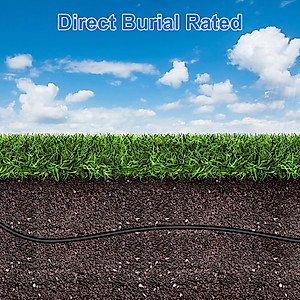 350FT Cat6 Outdoor Ethernet Cable, In-Ground, Heavy Duty Direct Burial, 24AWG CCA Patch Cord, POE, UTP, Waterproof, LLDPE UV Resistant, Network, Internet, LAN, Cat 6 Cable 350 Feet with 25 Cable Ties