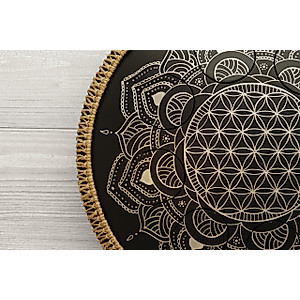 GUDA DRUM Freezbee Flower of Life with Rope Decoration and Perfect Travel Bag