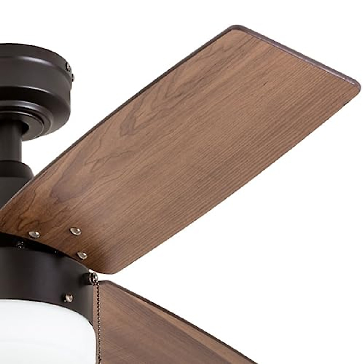 Prominence Home Reston, 42 Inch Modern Farmhouse LED Ceiling Fan with Light, Pull Chain, Dual Mounting Options, Dual Finish Blades, Reversible Motor - 51015-01 (Bronze)