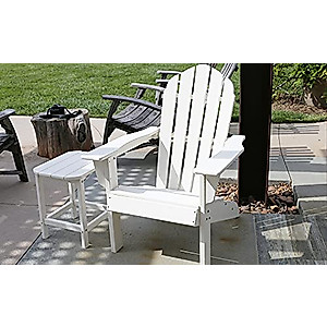 Resin TEAK Essential Adirondack Chair, All Weather Plastic Outdoor Chairs for Fire Pit, Campfire, Patio, Porch, Comfortable Seat for Long Relaxation, Up to 300 lb Capacity - White
