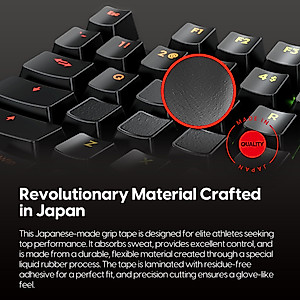 Pulsar Gaming Gears SUPERGRIP Pre-cut Keyboard Griptape Pre-laminated Sweat Absorbing High Performance Universal Anti Slip Mouse Keycap Grip tape Ultra-thin 0.5mm (0.02in)