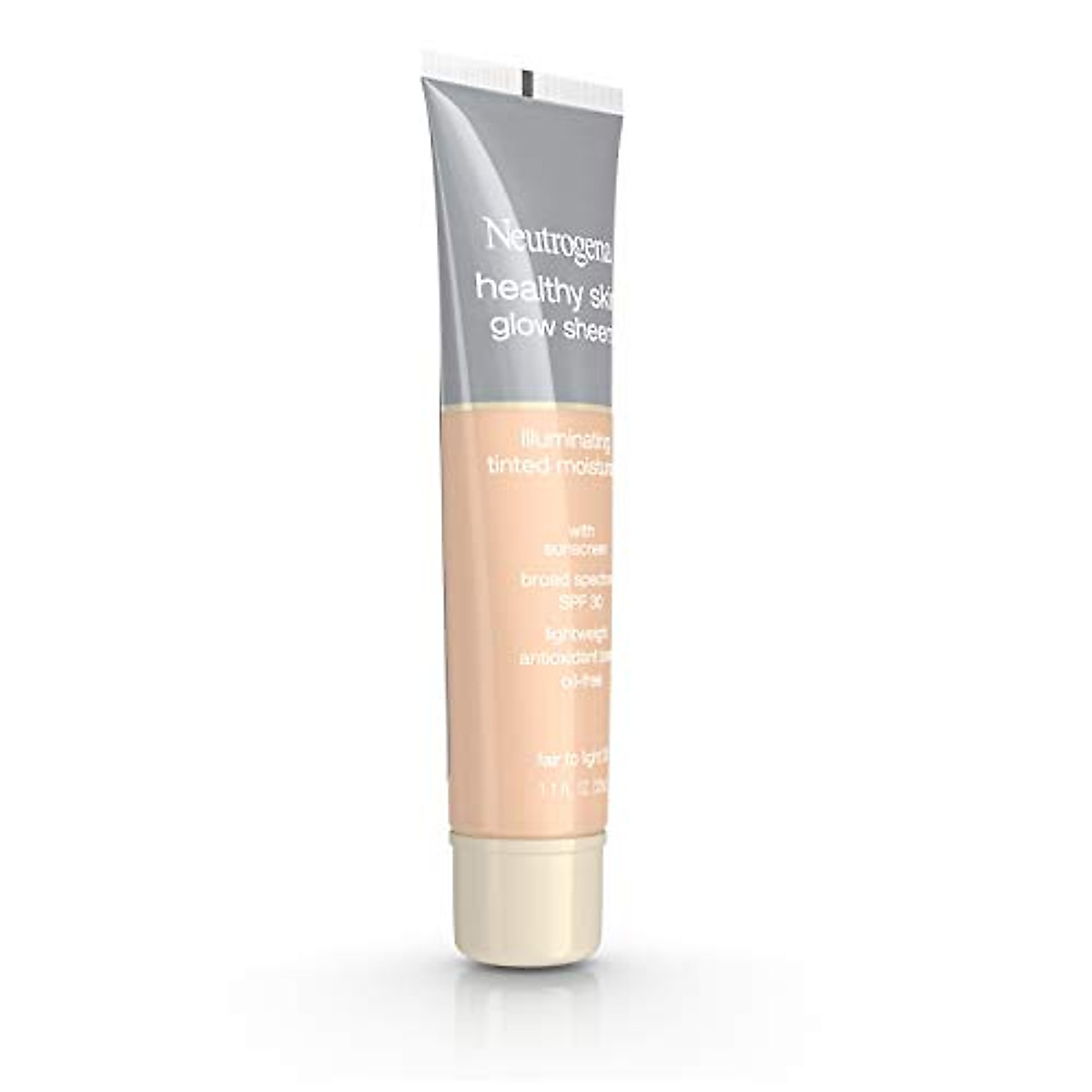 Neutrogena Healthy Skin Glow Sheers Tinted Moisturizer, Oil-Free & Non-Greasy Moisturizer with Antioxidant Vitamins A, C, and E, Broad Spectrum SPF 30 Sunscreen, Fair to Light 20, 1.1 oz (Pack of 2)