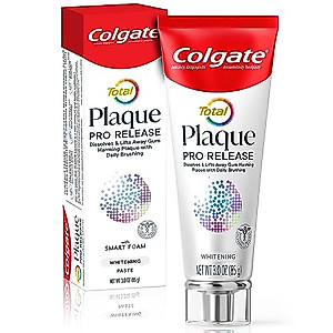 Colgate Total Plaque Pro Release Whitening Toothpaste, 1 Pack, 3.0 Oz Tube