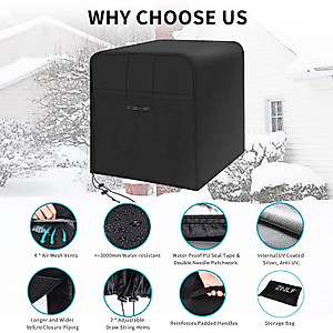 2NLF Air Conditioner Cover for Outside Units-AC Cover >=3000mm Water-Resistant Anti-Hail Windproof Design-Full Winter Outdoor Protection Fits up to 36 x 36 x 39 inches …