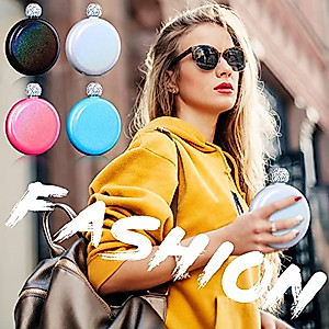 4 Pcs Cute Liquor Flask for Women 5 oz 304 Stainless Steel Flask for Whiskey Liquor Glitter Coating Flask Portable Wine Flask with Shining Rhinestone Cap and 4 Funnels for Drink Bar BBQ and Travel