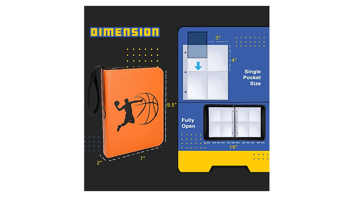 Basketball Card Binder - 400 Pocket Zipper Album