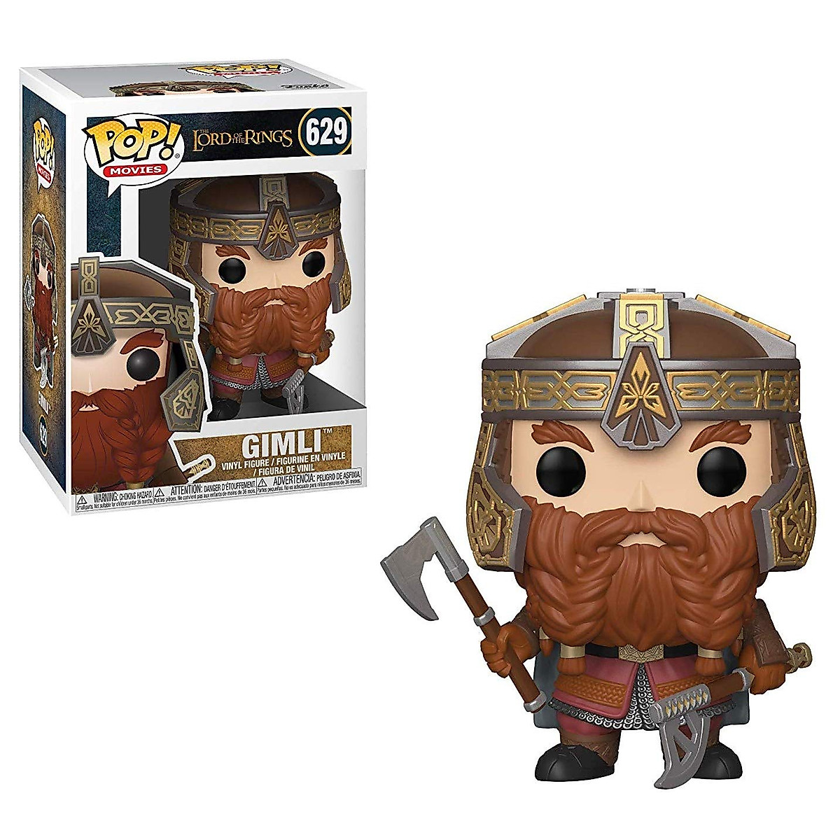 POP Lord of The Rings - Gimli Funko Pop Vinyl Figure (Bundled with Compatible Pop Box Protector Case), Multicolored, 3.75 inches