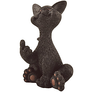 JFSM INC. Catitude - Whimsical Cat Raising Middle Finger Figurine - Hilarious Get Ready for Laughs - Stress Relief - Gifts for Cat Lovers, Cat Mom