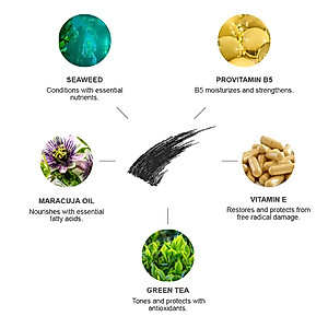 100% PURE Maracuja Oil Mascara Dramatic Intense Volume & Length Natural Fruit Pigmented Voluminous Eyelash Makeup No Clumping, Smudging or Flaking - Vegan, Black Tea Color - 0.35 oz