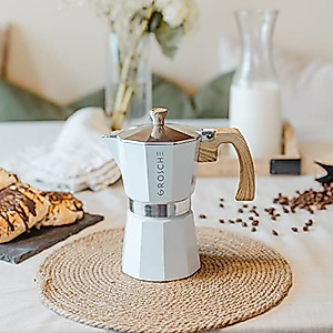 GROSCHE White Milano Stovetop Espresso Maker, 6 cup