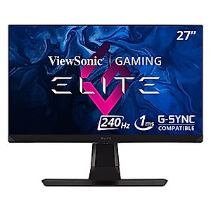ViewSonic ELITE XG270 27 Inch 1080p 1ms 240Hz IPS Gaming Monitor with GSYNC Compatible, Advanced RGB Lighting and Advanced Ergonomics for Esports