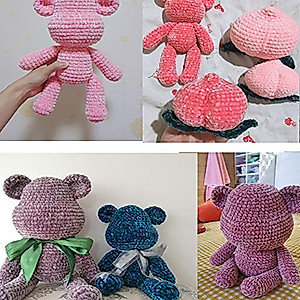 5 Skeins Soft Velvet Yarn Crochet Knitting Yarn Fluffy Chenille Yarn Hand Knit Yarn DIY Bag Sweater Scarf Hat Yarn Knitting Materials Gray White Black