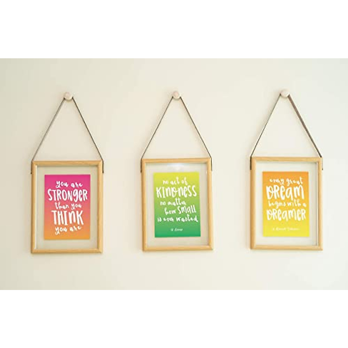 FOCUS AND ZEAL Inspirational Wall Art 8 Pack - 8 Different Motivational Quotes for Girls on 8"x10" Wall Prints - Great Posters for Girl's Bedrooms, Dorms, and Homes