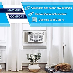 Arctic Wind 115V 12,000 BTU Window Air Conditioner and Dehumidifier for Small-Medium Rooms up to 550 Sq.Ft., Powerful Cooling Window AC Unit with Remote Control, Timer and Adjustable Air Direction