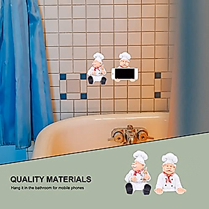 French Chef Figurine Wall Hook: Decorative Wall Mount Rack Hook Hanger 2Pcs Bakery Chef Statue Fat Chef Wall Art Decor for Kitchen Restaurant Bathroom