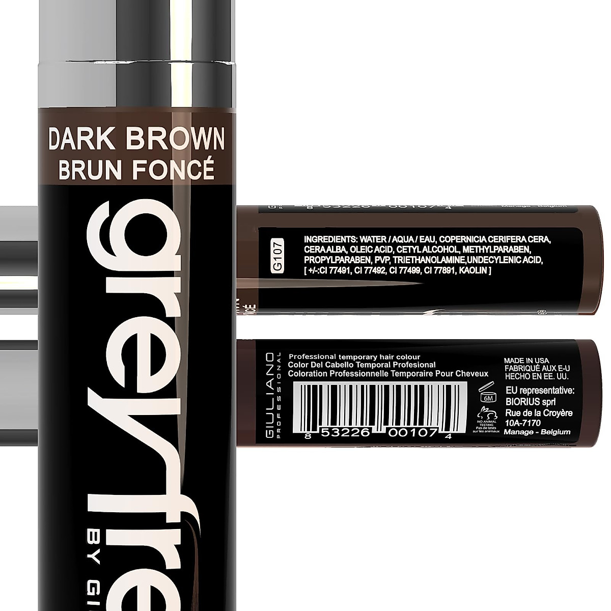 Greyfree Root Touch-Up Hair Mascara Dark-Brown Temporary Gray Roots Concealer