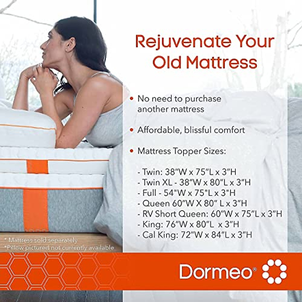 The Premium Mattress Topper by Dormeo (California King) and True Evolution Pillow Bundle
