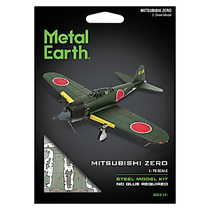 Metal Earth Zero Fighter Color 3D Metal Model Kit Fascinations