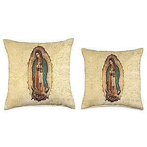 Cosas Mexicanas Accessories Co Basilica of Our Lady Virgen De Guadalupe Virgin Mary Throw Pillow, 16x16, Multicolor