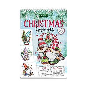 Katy Sue Christmas Gnomes Paper Craft Pad for Card Making, Scrapbooking & Crafts. Over 150 Holiday Gnome-Themed Card Making Elements, Not Pre-Cut or Die-Cut.