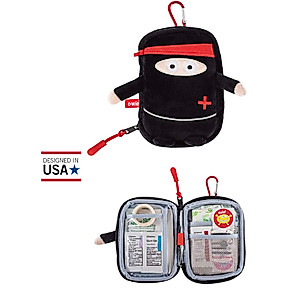 Owie Ninja Small Mini Compact First Aid Kit for Parents on The Go and Hanging in a Diaper Bag, Travel, Purse or Use it at Home or Outdoor