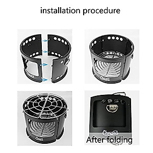 CNKLSUN Portable Charcoal Grills,Compact Camping Stove BBQ Grill Collapsible with Carrying Bag for Outdoor Cooking,Patio Backyard Picnic, Backpacking