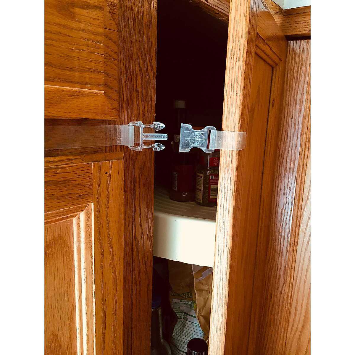 Clear/MultiUse Baby Toddler Child Children Safety Latches Self Adhesive for Lazy Susan Refrigerator Frides/Freezers Special needs Adults and Children. 1 Count per package.