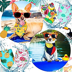 12 Pieces Dog Pet Summer Bandanas Washable Fruit Dog Bandanas Triangle Dog Bibs Scarf Assortment Pet Kerchief Dog Scarf Accessories for Small Medium Size Pets (Summer Patterns, M)