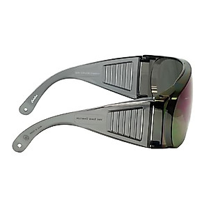 Calabria 1003 Fit Over Safety Glasses Fitover Prescription Eyewear Blue Mirror Men Women Large Wrap Around Tint Anti Scratch