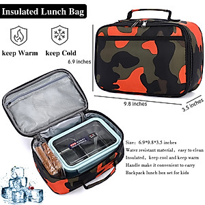 Ladyzone Camo School Backpack Lightweight Schoolbag Travel Camp Outdoor Daypack (Camo Orange) LZ003 One Size