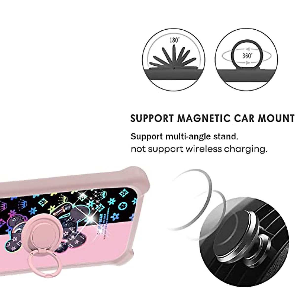 jioeuinly TCL 30 Le 30le Jet Case Compatible with TCL 30 Z 30z T602dl Phone Case Cover [with Tempered Glass Screen Protector][Hard PC + Soft Silicone][Colorful Reflect Light] IMDF-JXX