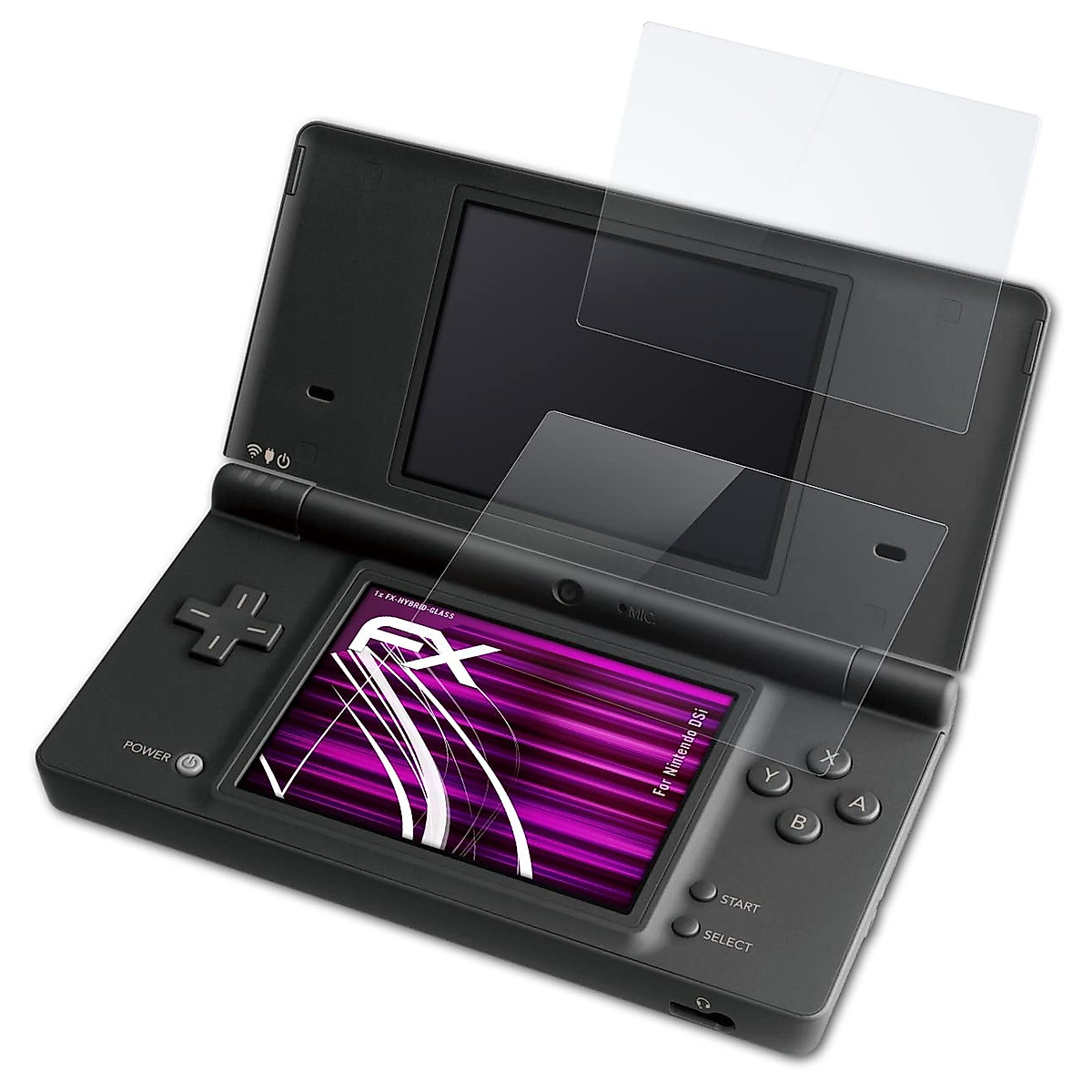 atFoliX Plastic Glass Protective Film compatible with Nintendo DSi Glass Protector, 9H Hybrid-Glass FX Glass Screen Protector of plastic (Set of 1)