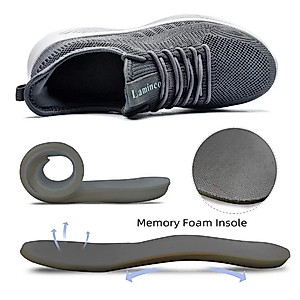 Lamincoa Men's Tennis Shoes Slip On Lightweight Athletic Fashion Casual Sneakers for Walking Running Gym Fitness Gray US 9.5