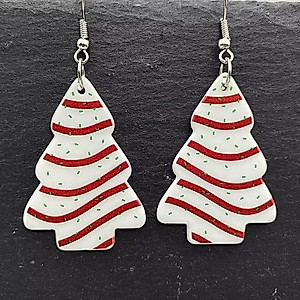 Christmas Earrings Gingerbread Christmas Tree Dangle Drop Earrings Acrylic Cute Funny Earrings For Women Fashion Holiday Xmas Party Jewelry Gift （Christmas Tree）