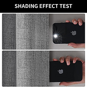 Joydeco 100% Blackout Curtains 108 inches Long Natural Linen Drapes 2 Panels Set Burg for Bedroom Living Room Black Out Darkening Curtain Thermal Insulated Back tab Rod Pocket(52x108 inch,Light Grey)