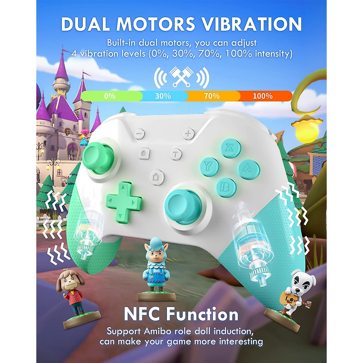 OLCLSS Switch Controller, Wireless Switch Pro Controller for Nintendo Switch/Switch Lite, Supports Gyro Axis, Turbo, NFC Amibo Function and Dual Vibration
