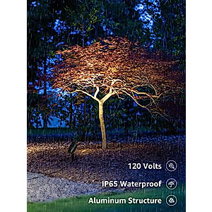 SUNVIE 15W RGBW Spot Lights Outdoor LED Spotlight 120V Color Changing Landscape Lights with Remote Control Aluminum Waterproof Outdoor Spotlights Plug in for Yard Tree House Garden Christmas, 2 Pack